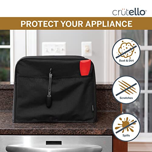 Crutello Crock Pot Cover Compatible with Hamilton Beach 6, 7 or 8 Quart Slow Cooker - Small Appliance Dust Cover Measuring 18.57" x 8.5" x 11.75" - Black