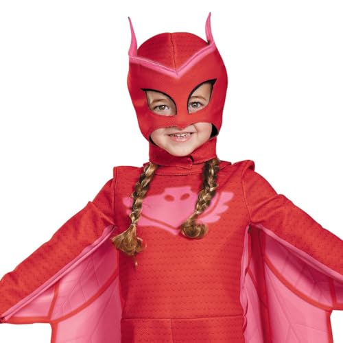 Disguise Owlette Costume, Official PJ Masks Glow Costume Jumpsuit and Mask, Toddler Size XL (7-8)