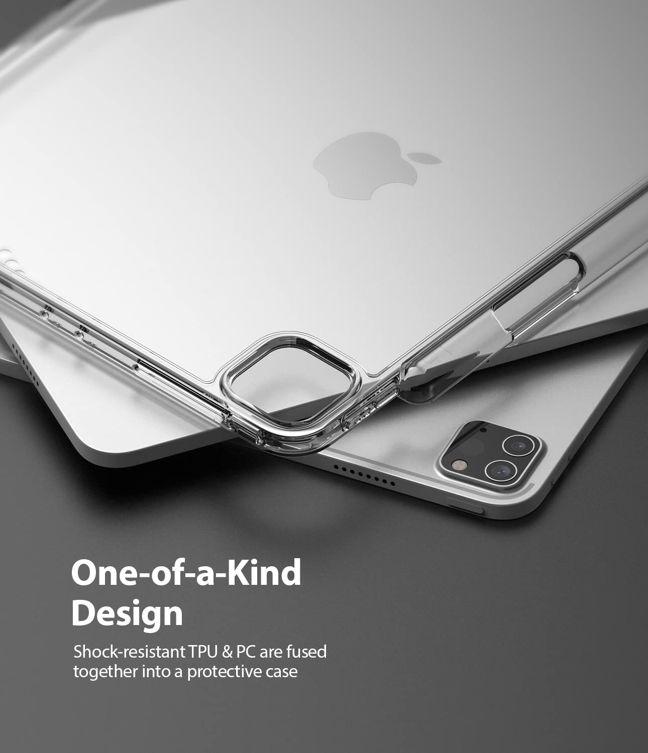 Ringke Fusion [Case + Pencil Holder] Compatible with iPad Pro 11 Inch Case (4th 2022, 3rd 2021, 2nd 2020, 1st 2018) Transparent Hard Back Shockproof Double Air Pocket Bumper - Clear