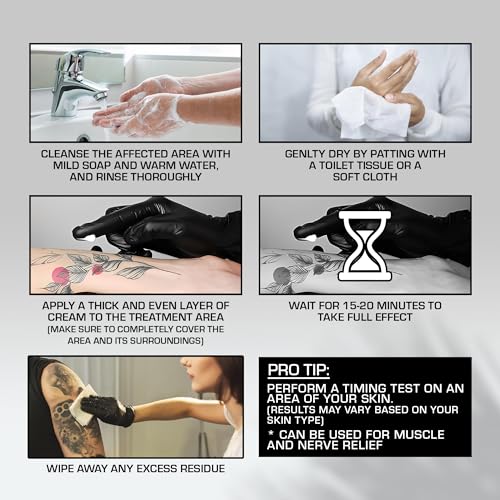 Ink Scribd Premium Tattoo Numbing Cream Topical Pain Treatment for Tattoos. Also for Laser Hair Removal, Brazilian Waxing, Microblading, Microneedling - Maximum Strength 5% Lidocaine (1oz)
