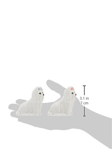 Cosmos Gifts Ceramic Maltese Salt and Pepper Set, 2-7/8-Inch