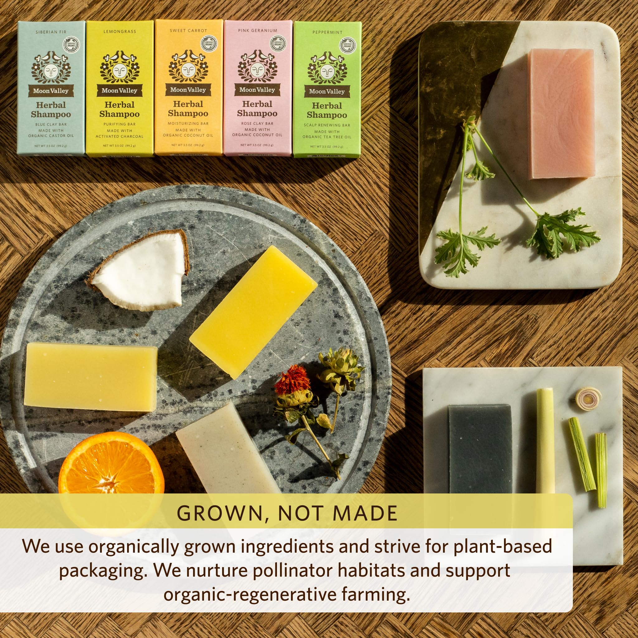 Moon Valley Organics HERBAL SHAMPOO BAR - LEMONGRASS CHARCOAL (2PACK)