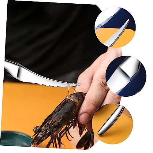 Angoily 2 Pcs Shrimp Cutter Household Tools Seafood Tools Stainless Steel Cleaner Shrimp Deveiner Shrimp Peeling Tool Lobster Deveiner Tool Shrimp Cleaner Tool Shrimp Tool Shrimp Line Tool