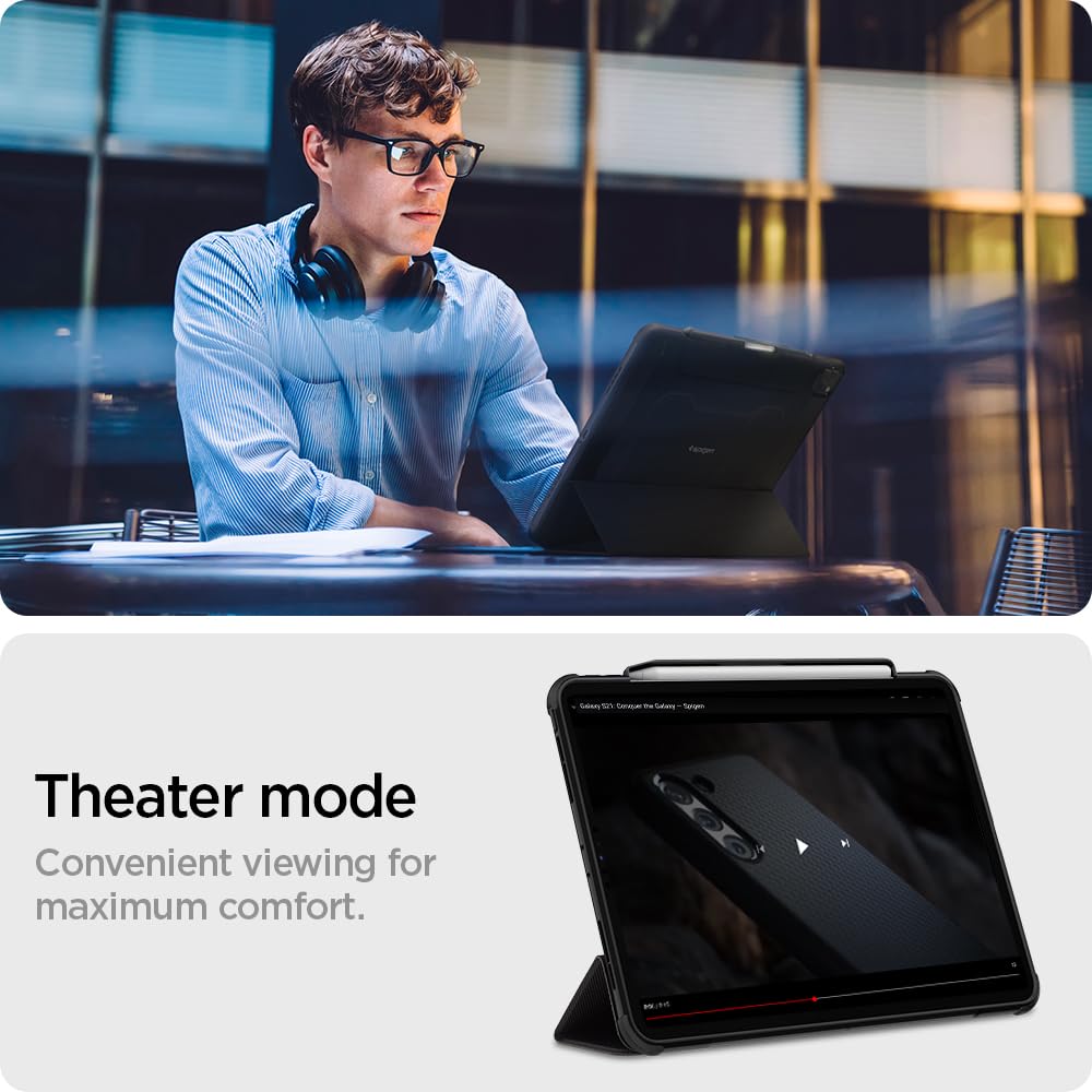 Spigen Rugged Armor Pro Designed for iPad Pro 12.9 inch Case M2 6th Generation (2022) / 5th Generation (2021) with Pencil Holder - Black