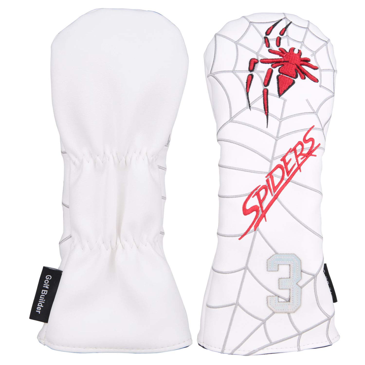 9pcs/Set Spider Embroidery White Golf Iron Club Head Covers 4-9,Pw,Sw,Aw Fits Right Hand