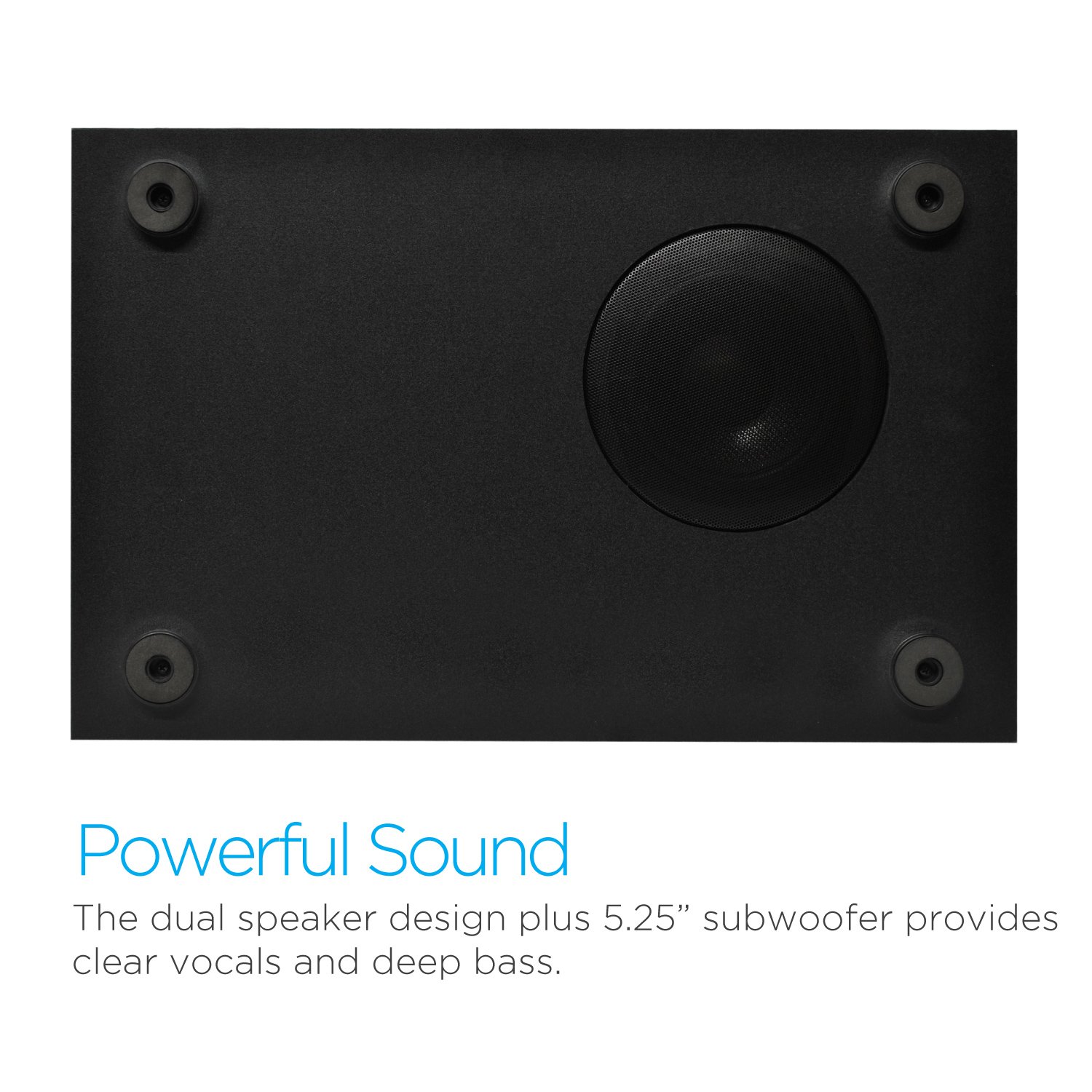 Ematic ESB214 Speaker Base with Built-in Subwoofer and Bluetooth (Black)