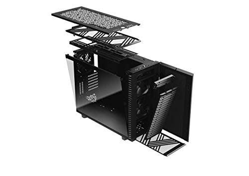 Fractal Design Define 7 Black Brushed Aluminum/Steel E-ATX Silent Modular Dark Tempered Glass Window Mid Tower Computer Case