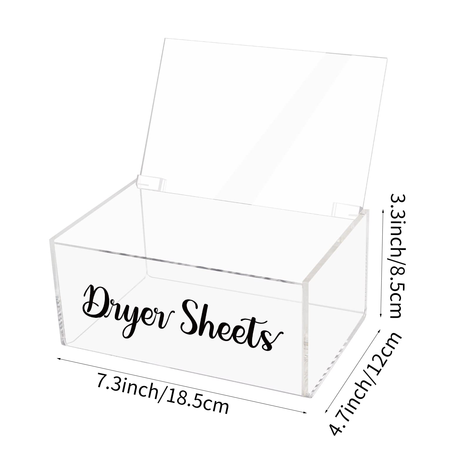 Acrylic Dryer Sheet Dispenser with Hinged Lid Clear Laundry Dryer Sheet Holder Dryer Sheet Container for Home Laundry Room Organization and Storage Laundry Softener Dispenser Laundry Room Decorations