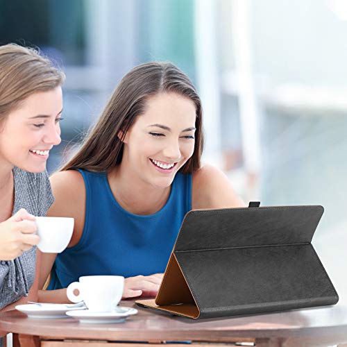 ProCase 9-10.9 inch Universal Tablet Case, PU Leather Stand Folio Universal Protective Cover for 9" 10" 10.1" 10.5" Tablet, with Elastic Adjustable Band and Pencil Holder -Black