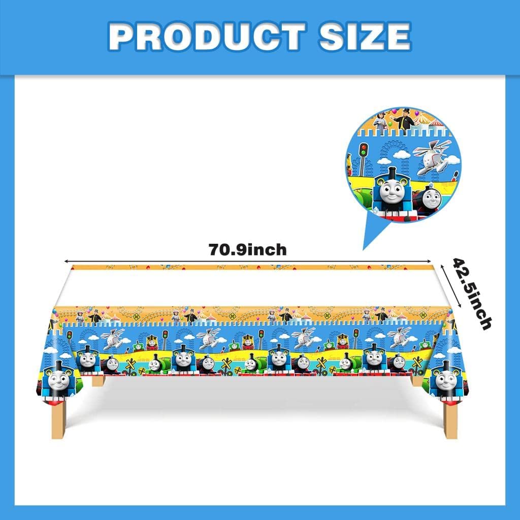 3Pcs Thomas The Train Birthday Party Supplies Tablecloth,Thomas Birthday Theme Tablecloth Cover Disposable Birthday Decorations ,42.5X70.9 Inch