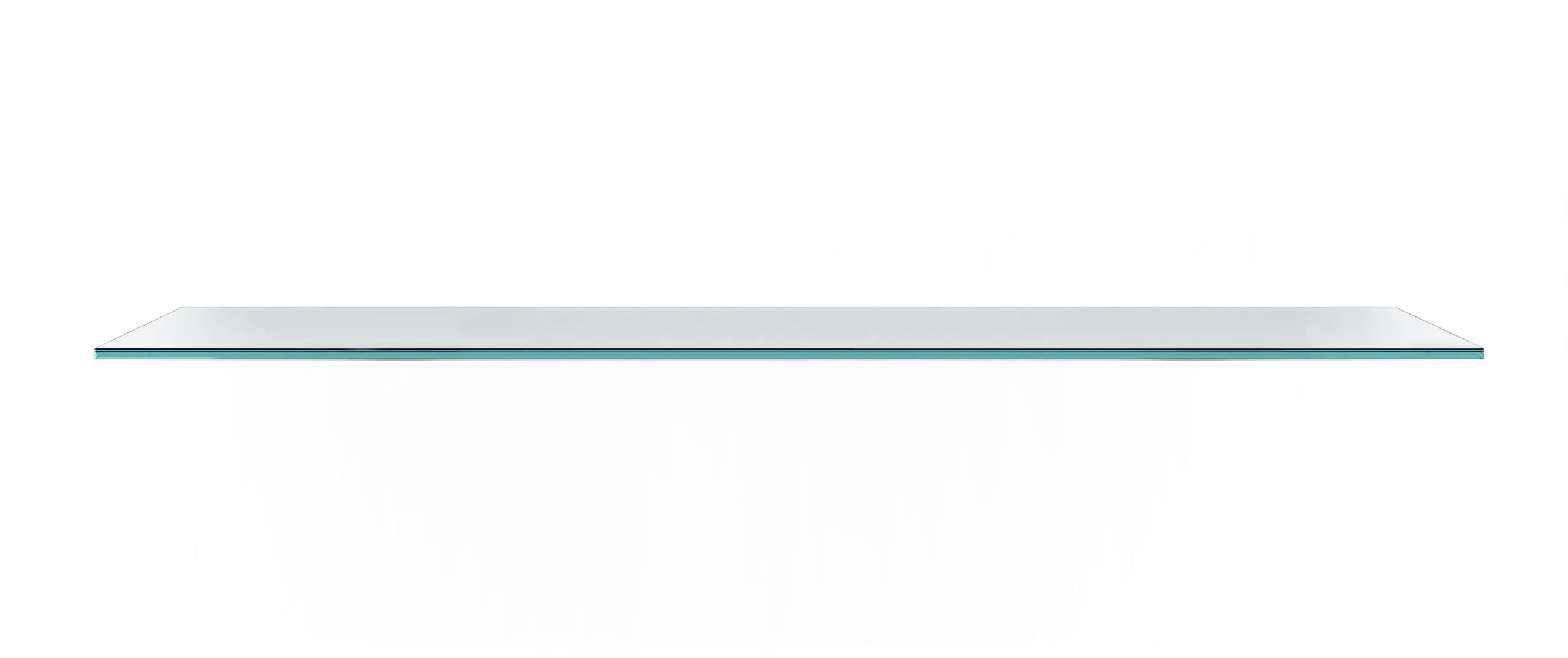 Pro Safe Glass 10" X 27" Rectangle Tempered Clear Floating Glass Shelf - Glass Only