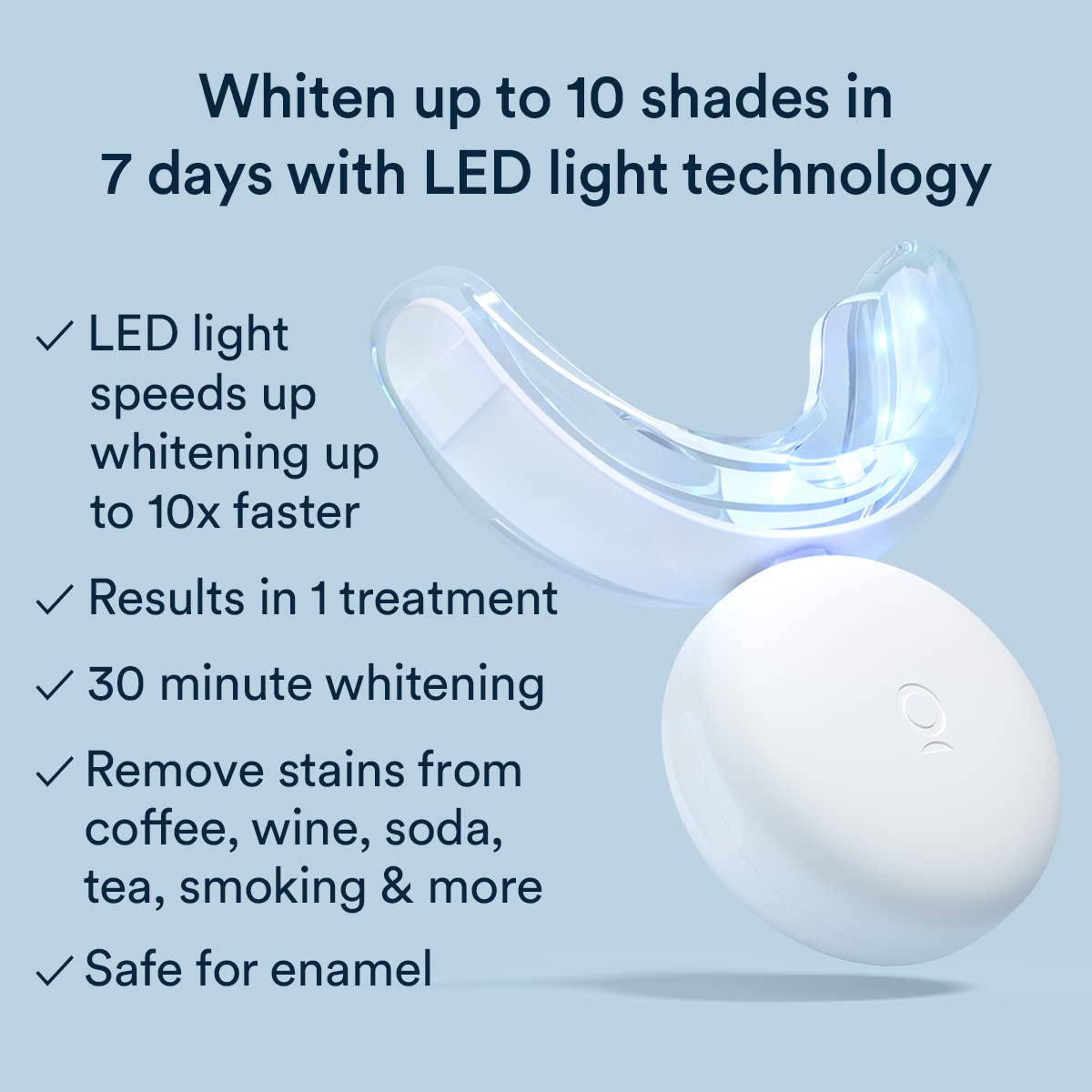 Auraglow Teeth Whitening Kit, LED Accelerator Light, 35% Carbamide Peroxide Teeth Whitening Gel, 20+ Whitening Treatments, 5mL Whitening Gel Syringes, Whiten Teeth Faster