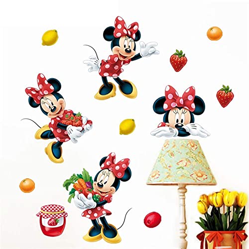 SchwartsCount-Minnie Mouse Wall Decals, Minnie Mouse Wall Stickers, Disney Minnie Wall Decals, Removeable Vinyl Cartoon Peel and Stick Large Sticker