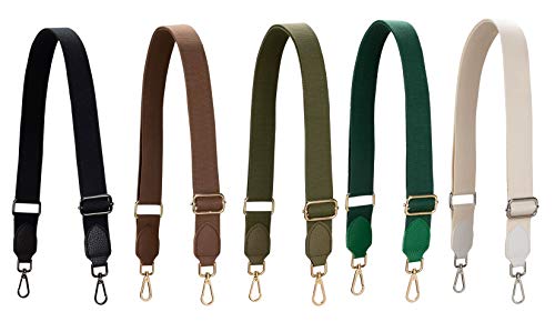Allzedream Purse Straps Replacement Crossbody Bags Handbag Wide Canvas Leather Adjustable (Apricot, Silver hardware)
