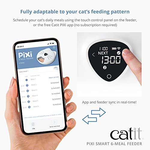 Catit PIXI Smart 6-Meal Feeder β Automatic and Customizable Feeding Schedule with App Support, White