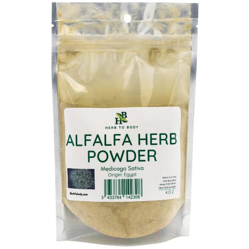 Alfalfa Herb Powder 4oz - Wildcrafted - Premium Quality - by Herb To Body