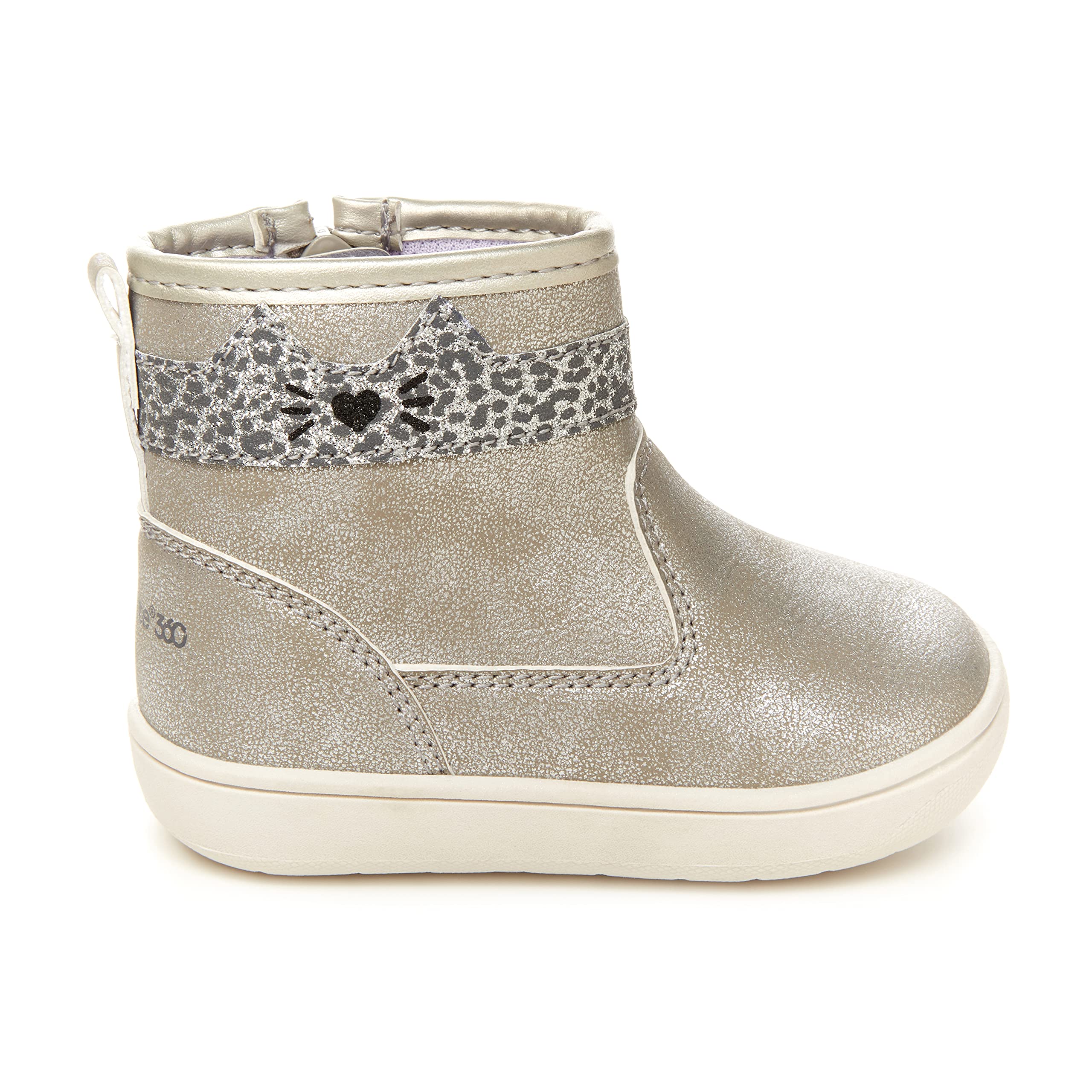Stride Rite 360 Infant and Toddler Girls Magnolia First Walker Shoe, Silver