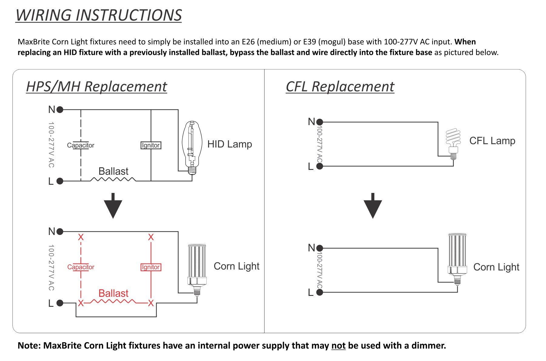 20W LED Corn Light Bulb Natural White 5000K Replaces 150W, 2,600 lumens Medium Base E26, 100-277V AC UL Certified