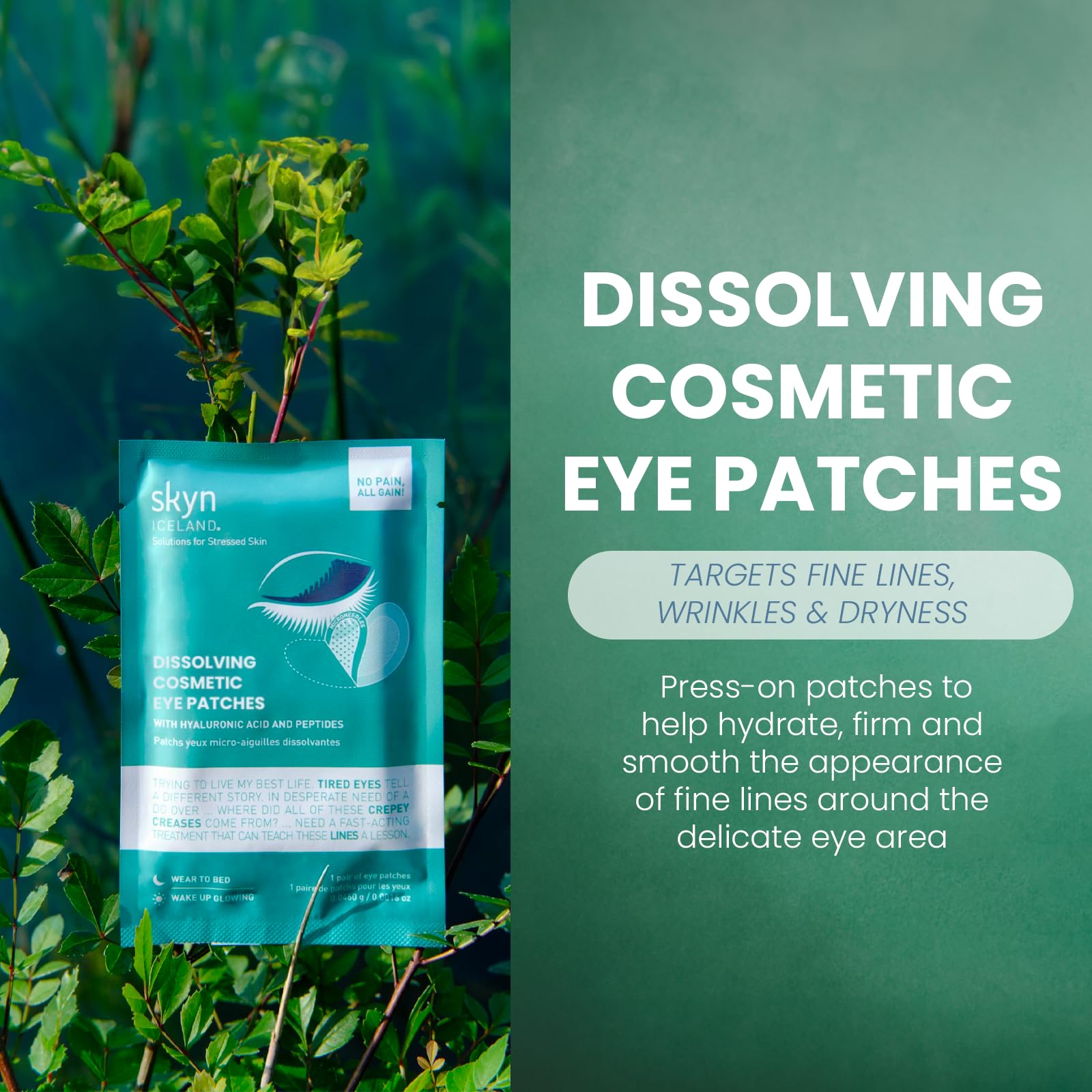 skyn ICELAND Dissolving Eye Patches with Hyaluronic Acid & Peptides, 5 Pairs