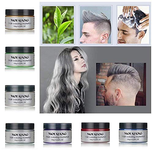 MOFAJANG Unisex Hair Wax Color Dye Styling Cream Mud, Natural Hairstyle Pomade, Washable Temporary,Party Cosplay (Gold)