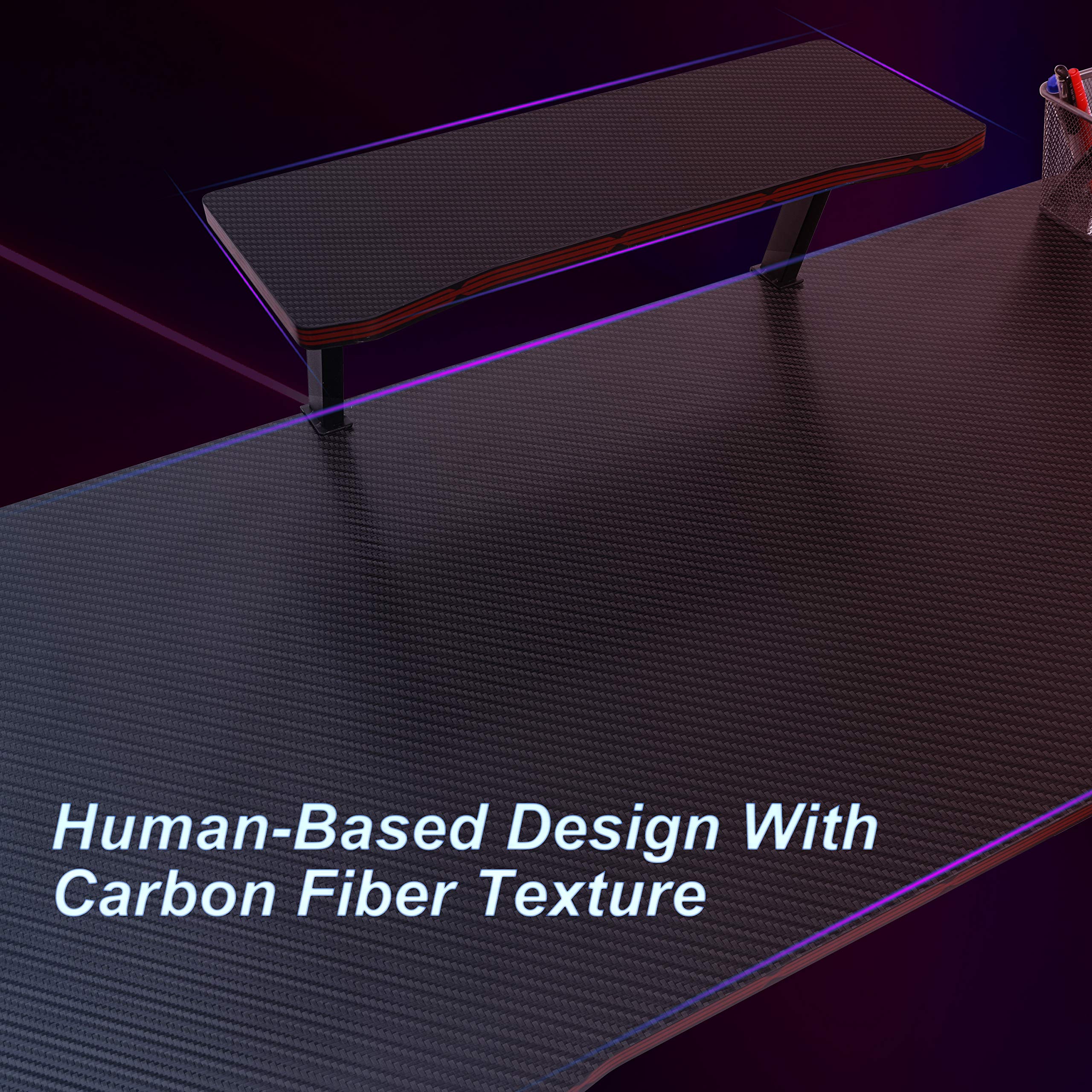 AuAg 44 inch Gaming Desk with Monitor Shelf PC Desk, A-Shaped Gaming Table Home Office Computer Desk Modern Ergonomic Racing Style Gamer Workstation with Cup Holder and Headphone Hook (44")