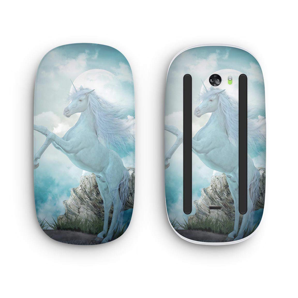 Design Skinz Majestic White Stallion Unicorn Vinyl Decal Compatible with The Apple Magic Mouse 2 (Wireless, Rechargable) with Multi-Touch Surface