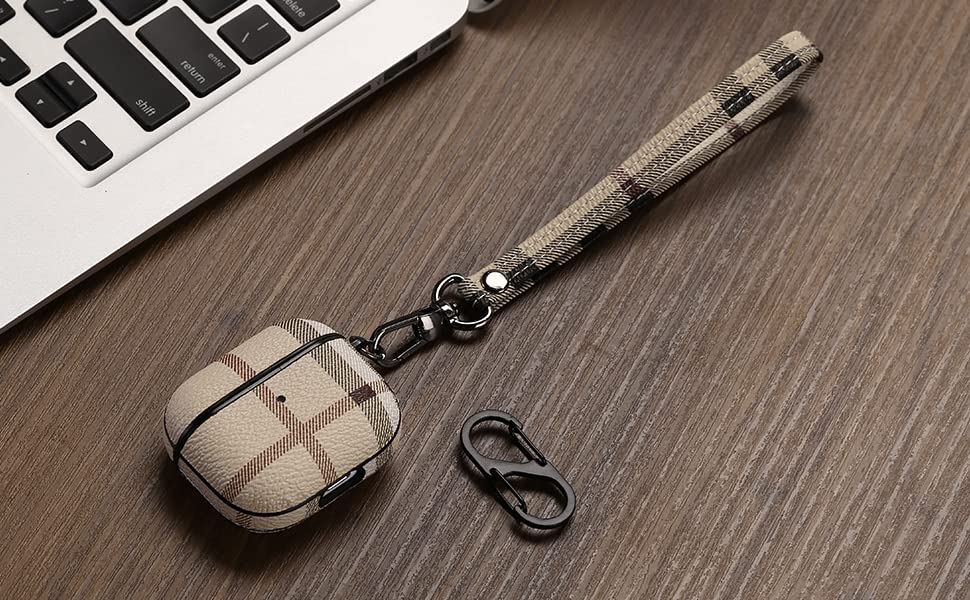 AirPods 3rd Generation Case , Leather AirPods 3rd Case for Apple AirPods 3rd,AirPods 3 Luxury case, with Wrist Strap and Keychain, for Apple AirPods 3rd Generation 2021,(Eco-Friendly Leather)