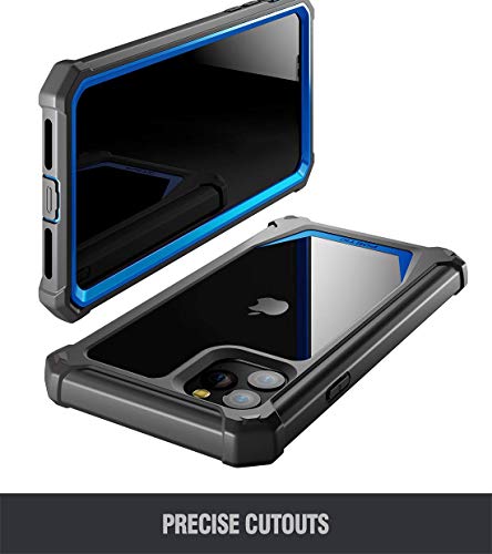 iPhone 11 Pro Case, Poetic Full-Body Hybrid Shockproof Rugged Clear Bumper Cover, Built-in-Screen Protector, Guardian Series, Case for Apple iPhone 11 Pro (2019) 5.8 Inch, Blue/Clear