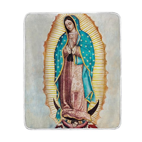 Donnapink Virgin Mary Our Lady of Guadalupe Mother of God 50"x60" Print Super Soft Blanket Warm Polyester Microfiber Bed Blanket Lightweight Sofa Couch Plush Throw Blanket