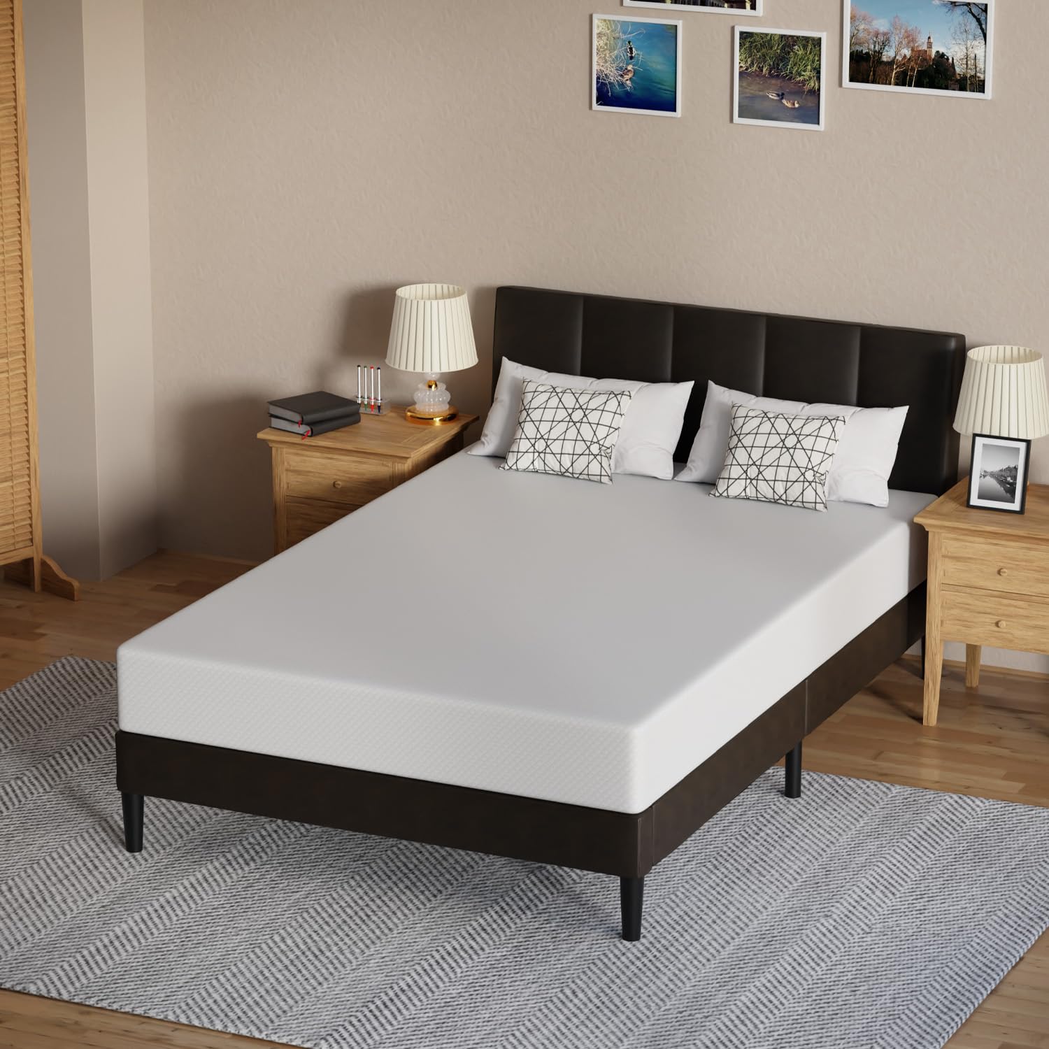 8 Inch Full Size Mattress,Gel Memory Base Foam Full Mattress,Pressure Relieving,Cooler Sleep Supportive,Full Mattress in a Box,CertiPUR-US Certified,Bed-in-a-Box,Full,75" L x 54" W x 8" Th