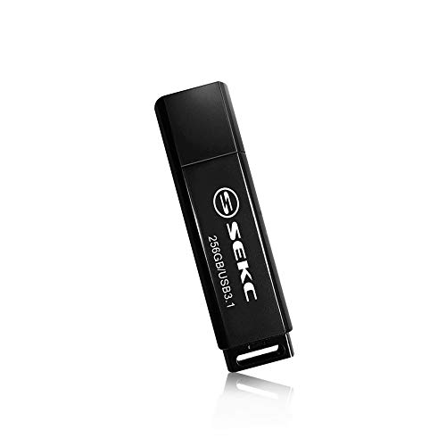 SEKC 256GB USB3.1 Flash Drive, Read Speed up to 130MB/s, Black - SDA20256G