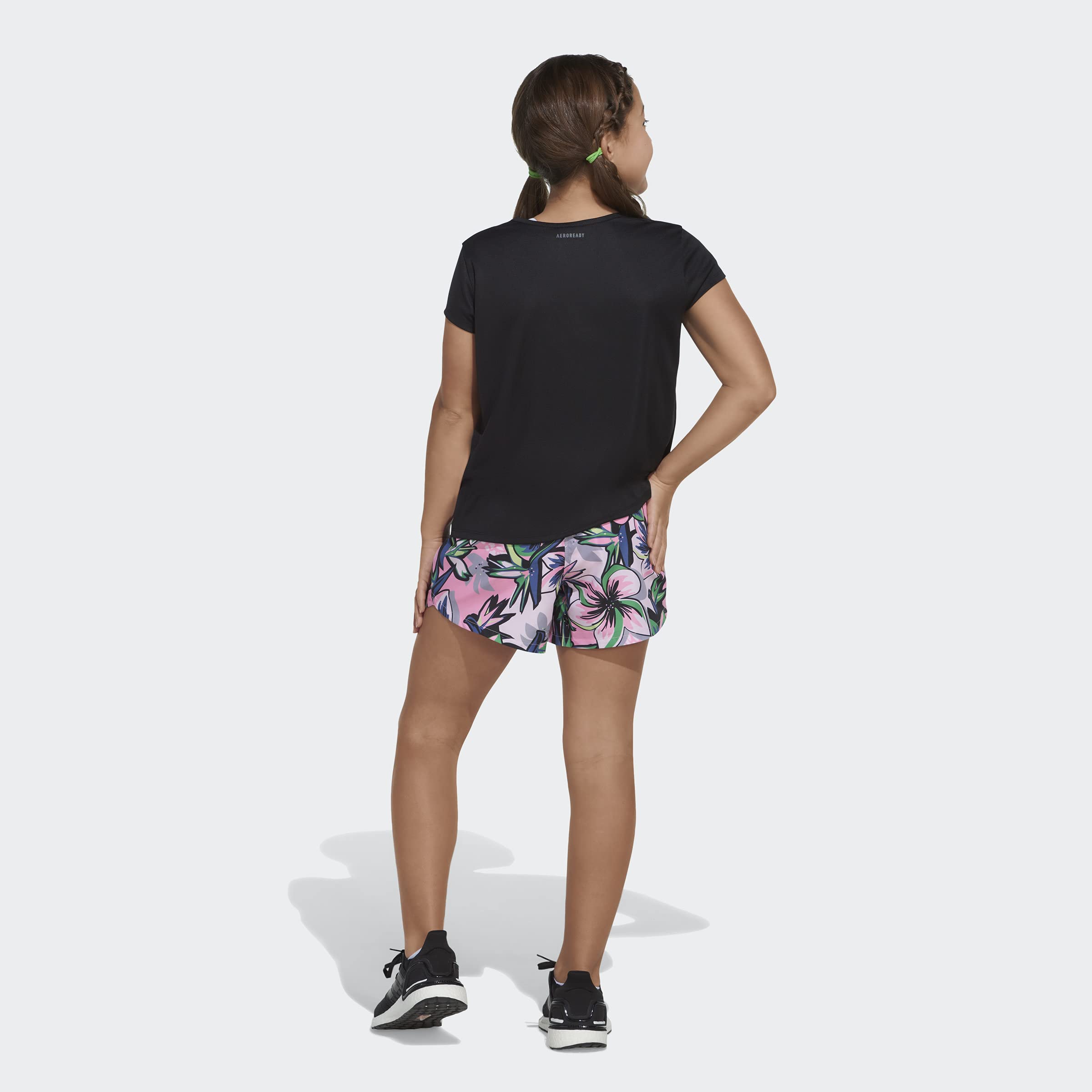 adidas Girls' Printed Woven Shorts, Light Pink, Medium