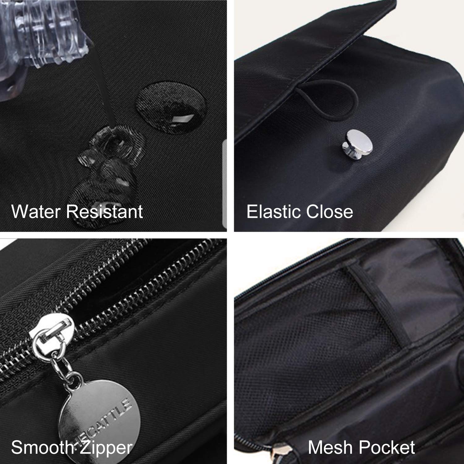 Warmstore Makeup Brush Bag, Travel Makeup Brush Case Makeup Brush Holder Organizer Cosmetic Bag Portable Roll Up Brush Storage Bag for Makeup Brushes and Cosmetic Essentials (Black)