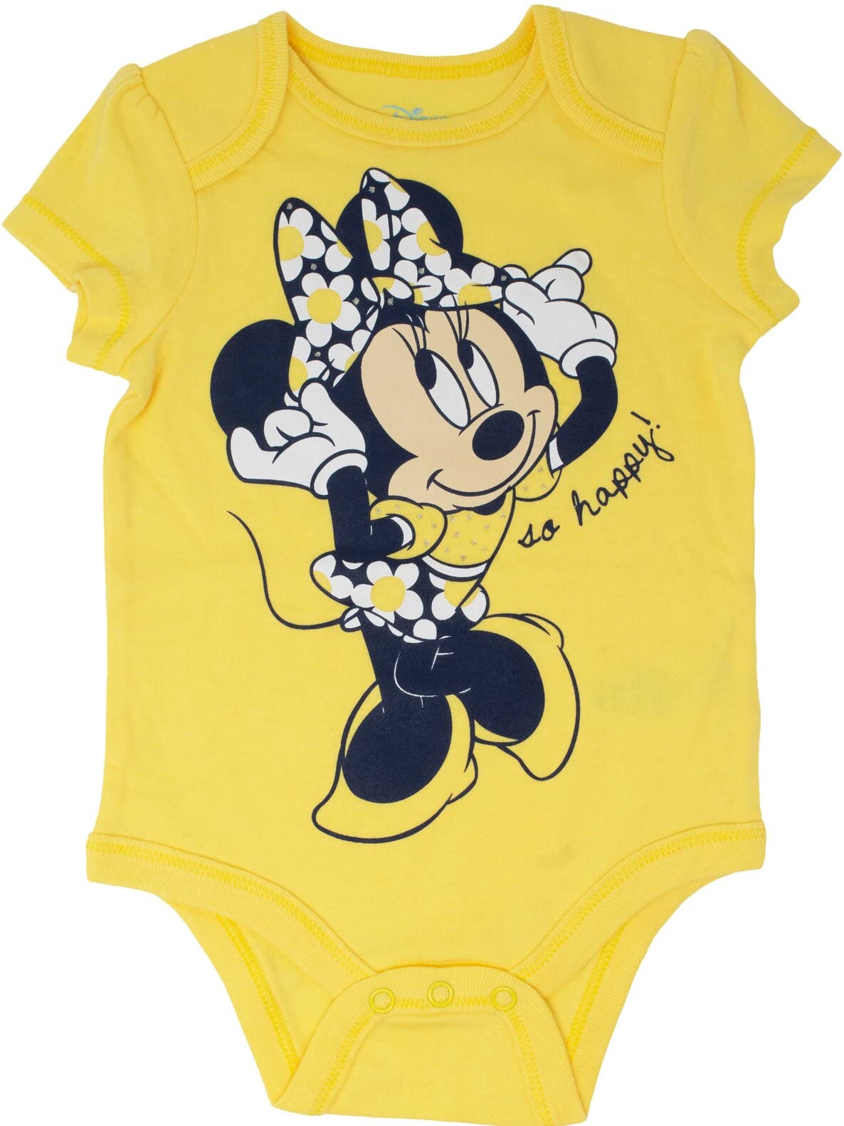 Disney Minnie Mouse Mickey Mouse Donald Duck Newborn Baby Girls 5 Pack Bodysuits Yellow 0-3 Months