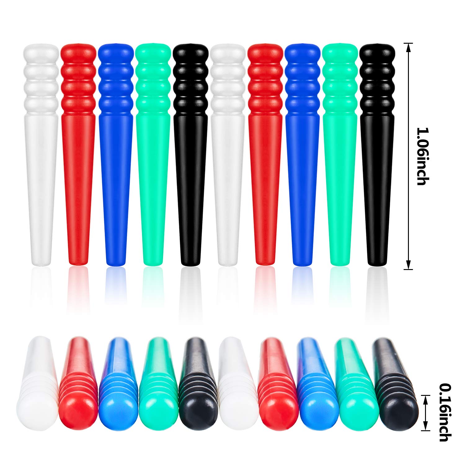 60 Pieces Plastic Cribbage Pegs Tapered Board Pegs Replacement for Cribbage Traditional Board Game, 5 Colors