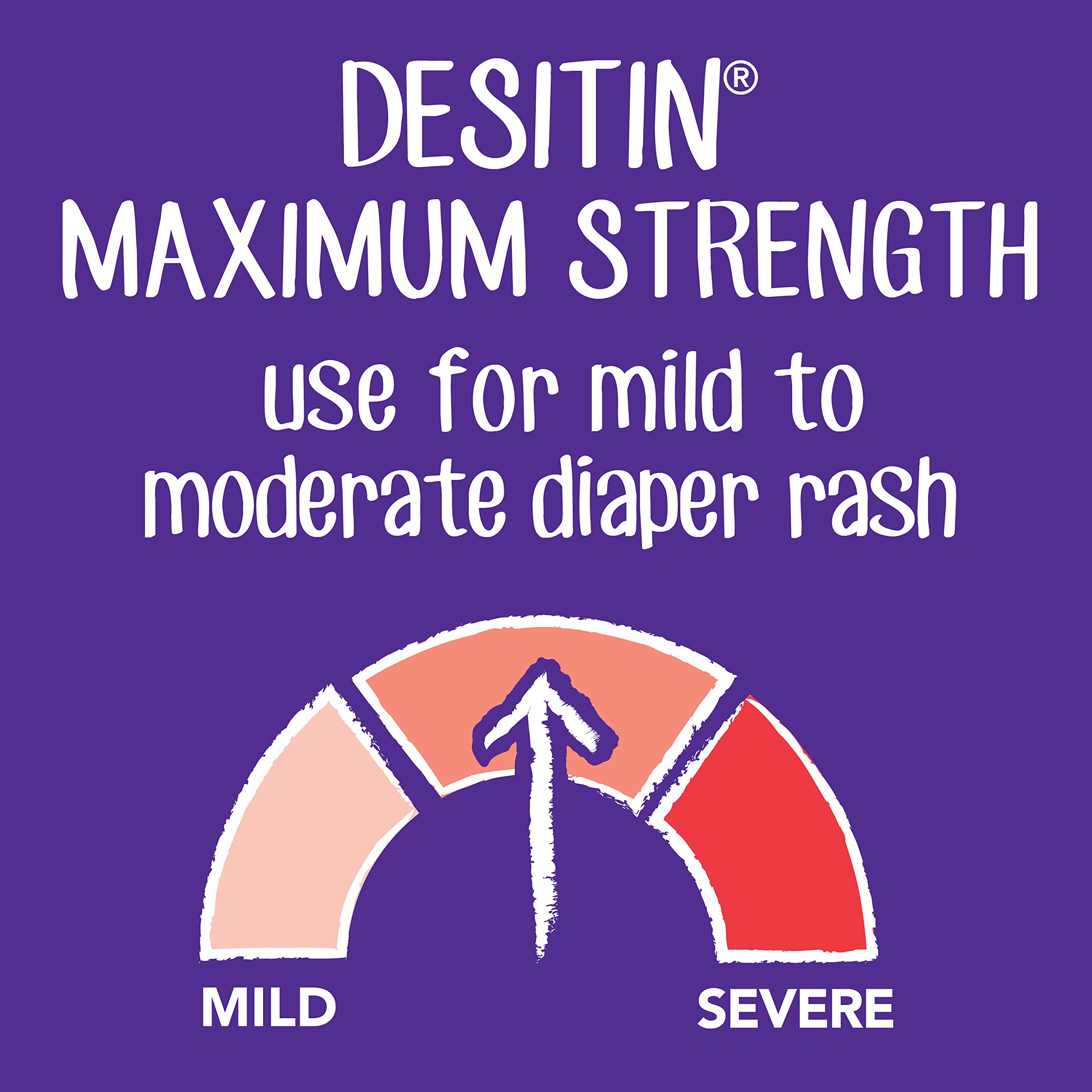 Desitin Maximum Strength Baby Diaper Rash Cream with 40% Zinc Oxide for Treatment, Relief & Prevention, Hypoallergenic, Phthalate- & Paraben-Free Paste, 4 oz