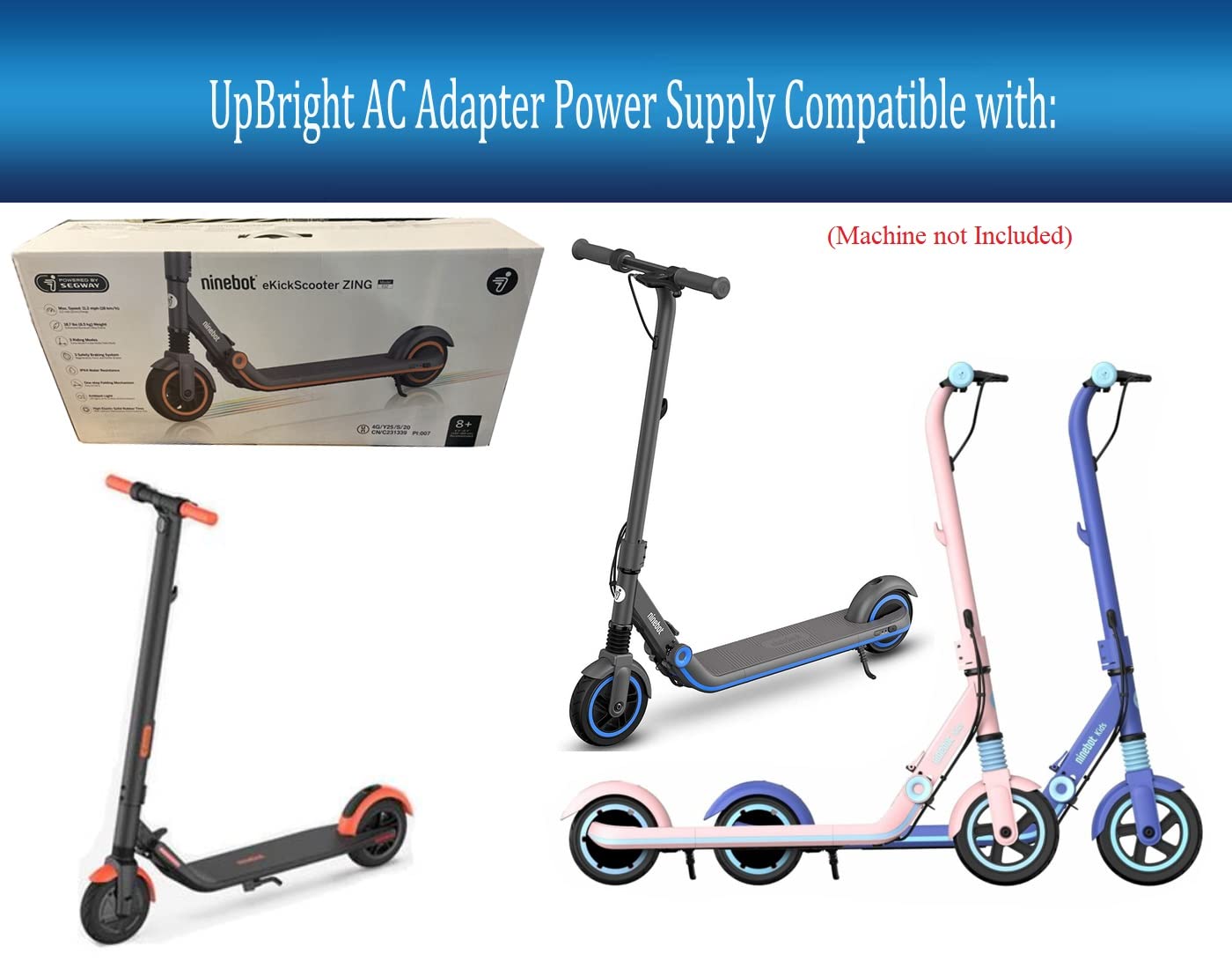 UpBright 25.2V AC/DC Adapter Compatible with Segway Ninebot eKickScooter Zing E8 E10 E12 Kids Electric Kick Scooter 21.6V Li-ion Battery ZingE8 ZingE10 ZINGE12 NB-25D2-00D8-US Power Supply Charger