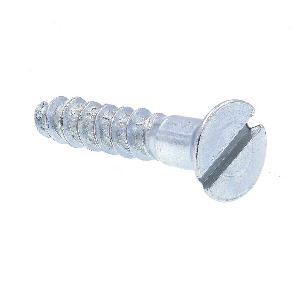 Prime-Line 9199687 Wood Screws, Flat Head, Slotted Drive, #10 X 1 in, Zinc Plated Steel, (50-pack)