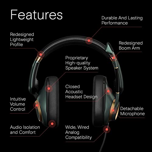 EPOS H6Pro - Closed Acoustic Gaming Headset with Mic - Over-Ear Headset β Lightweight - Lift-to-Mute - Xbox Headset - PS4 Headset - PS5 Headset - PC/Windows Headset - Gaming Accessories (Green)