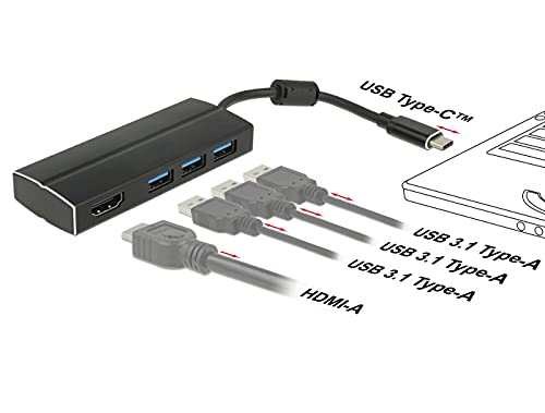 Delock Adapter USB Tipo C 3.0 x USB Tipo-A HDMI