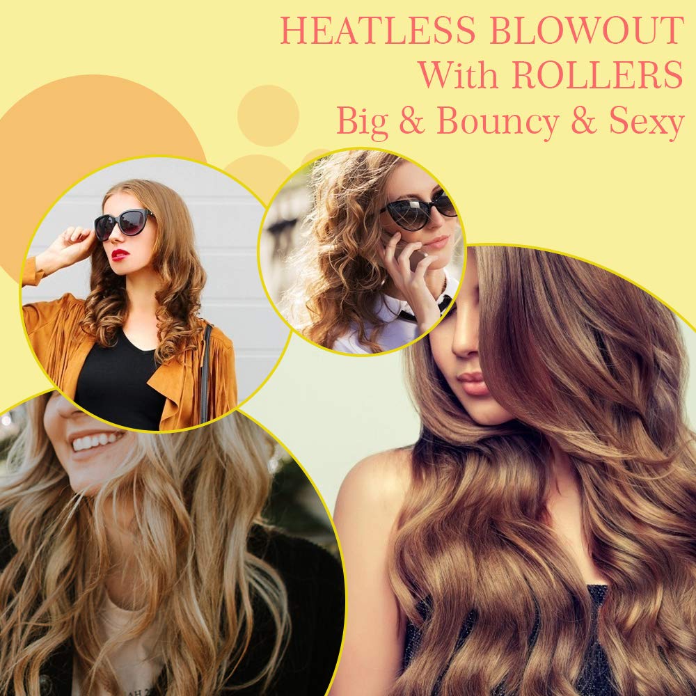 Jumbo Size Hair Roller sets, Self Grip, Salon Dressing Curlers, 3 Inch 18 Packs (6XJUMBO+6XLARGE+6XMEDUIEM)