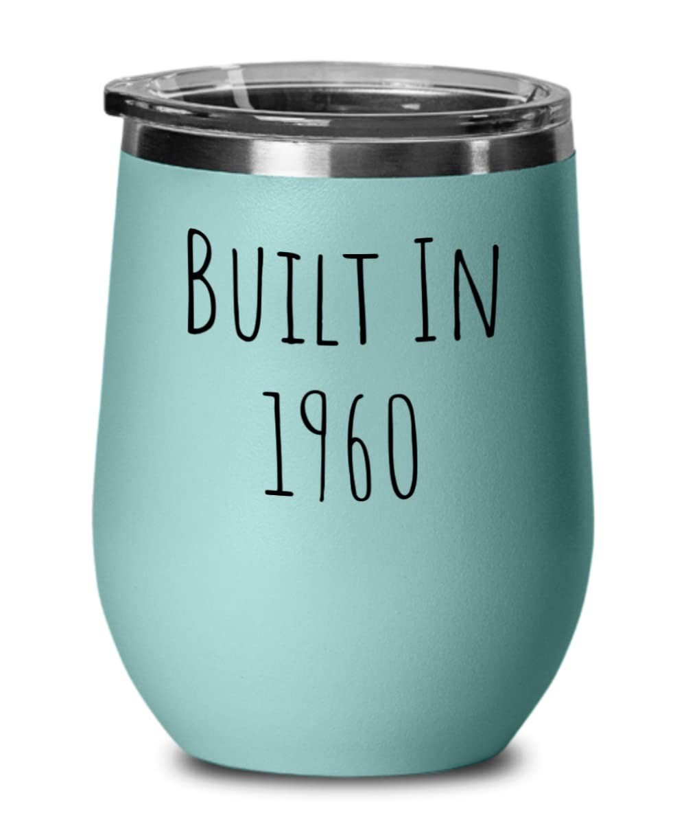 62 Year Old Bday Gift Wine Glass 12 Oz Insulated Cup Fun 62nd Birthday Wine Tumbler Gifts For Women and Men Born In 1960