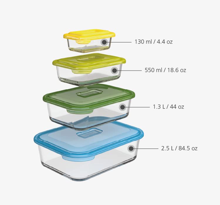 Joseph Joseph Nest Glass Storage Dishes - Multi-Colour, Set of 4