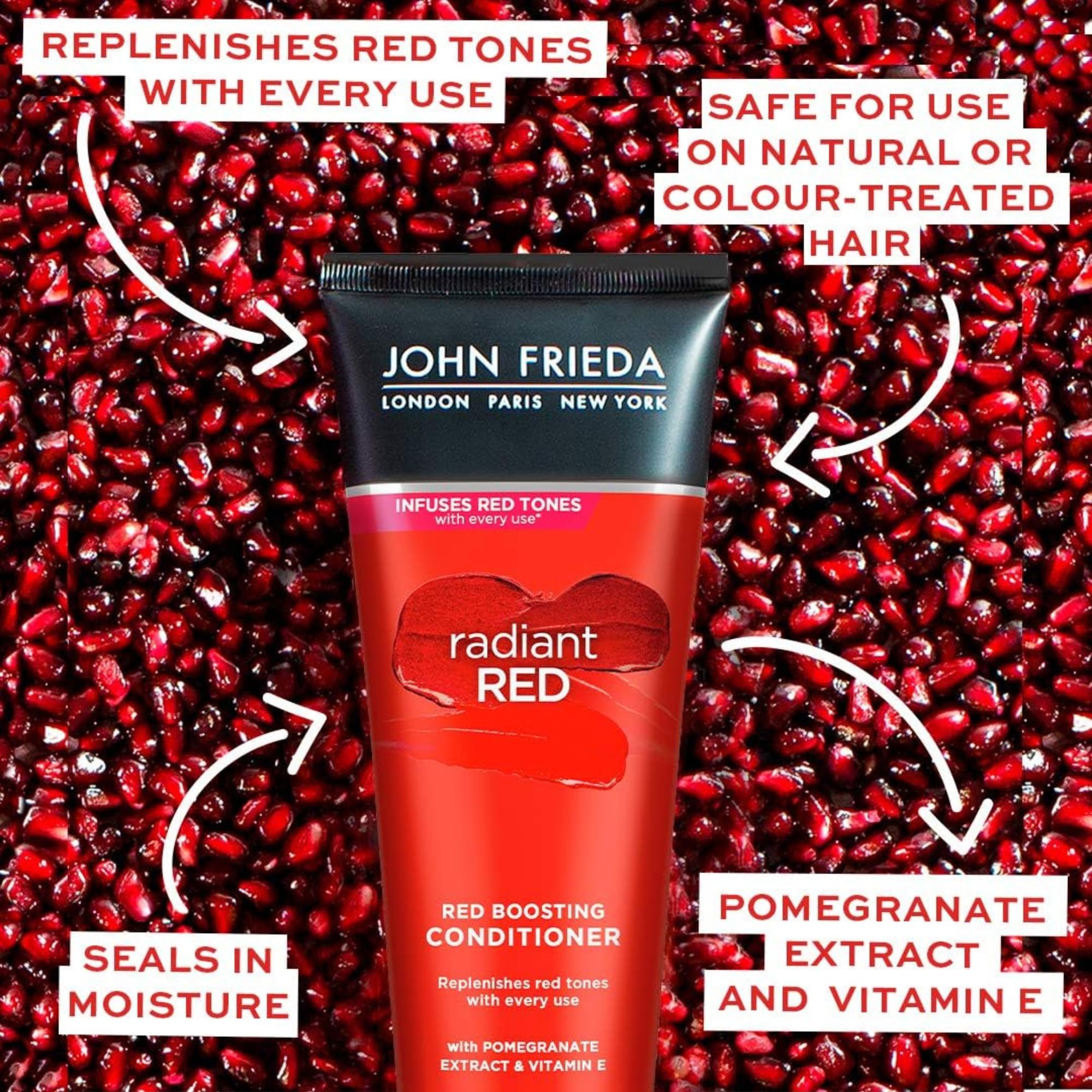 John Frieda Radiant Red Colour Protecting, Shampoo and Conditioner Pack,8.3 oz Each