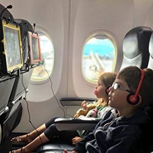 TabletHookz Plane, Train, car Phone and Tablet seat Back Holder, Table Clip and Phone Stand v2 Include securing Feature to Keep Your Device Secure, Compatible with iPhone, iPad, Tablets, Readers
