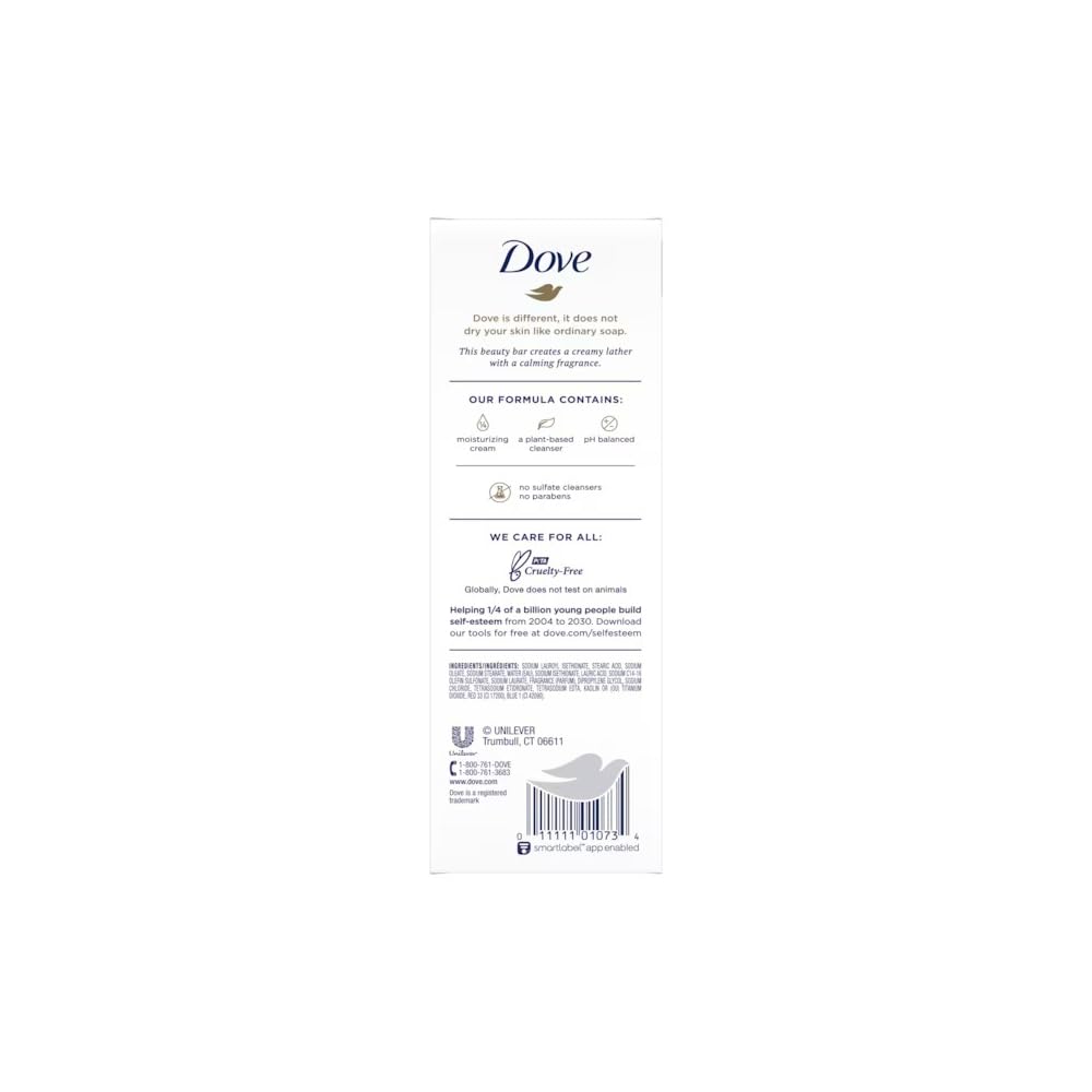 Dove Relaxing Lavender Beauty Bar with Lavender and Chamomile Scent 3.75 Ounce 6 Bar