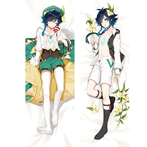 Anime Long Pillow Pola Baru Genshin Impact Wenti Dakimakura Sarung Bantal Memeluk Tubuh Beding Cosplay Bantal Penutup Hadiah Bantal Anime 59inches X 20inches(150cm X 50cm)