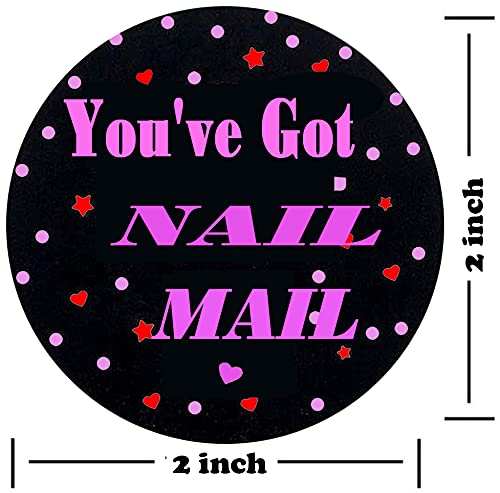You've Got Nail Mail Sticker, 2 inch Round Nail Happy Mail Stickers Envelope Labels for Small Business, Envelope Sticker Packing Shop Supplies