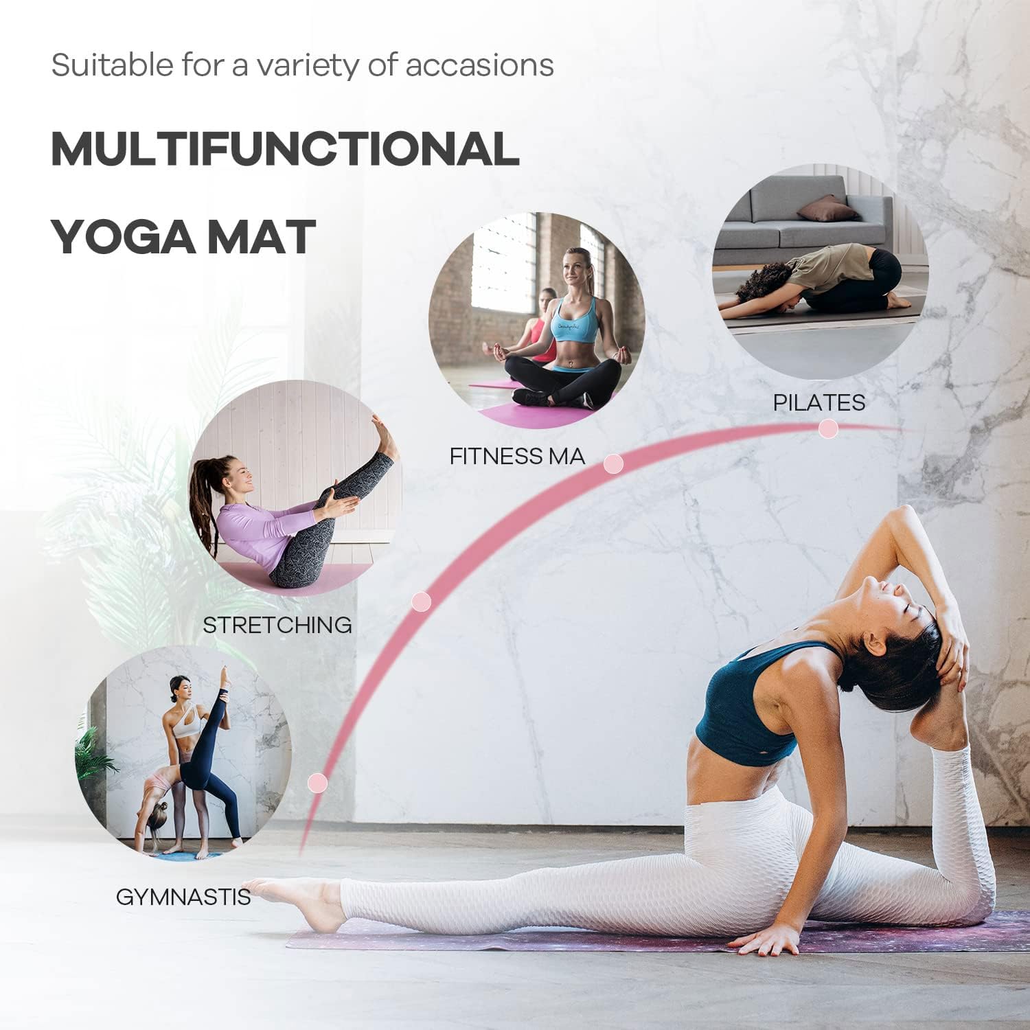 4 Pannel Folding Exercise Mat, 2 Inch Thick Gymnastics Mat 8’x4’, Gym Mat with Carrying Handles for MMA Yoga Stretching Gymnastics and Home Gym,Black