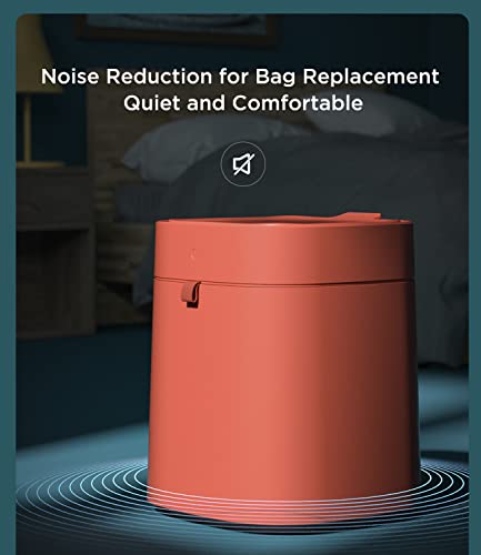 TOWNEW T Air X Orange Self Sealing Trash Can, 3.5 Gallon Automatic Garbage Can with Motion Sensor and Handle, Smart Trash Bin for Living Room Bedroom Kitchen Restroom, Orange